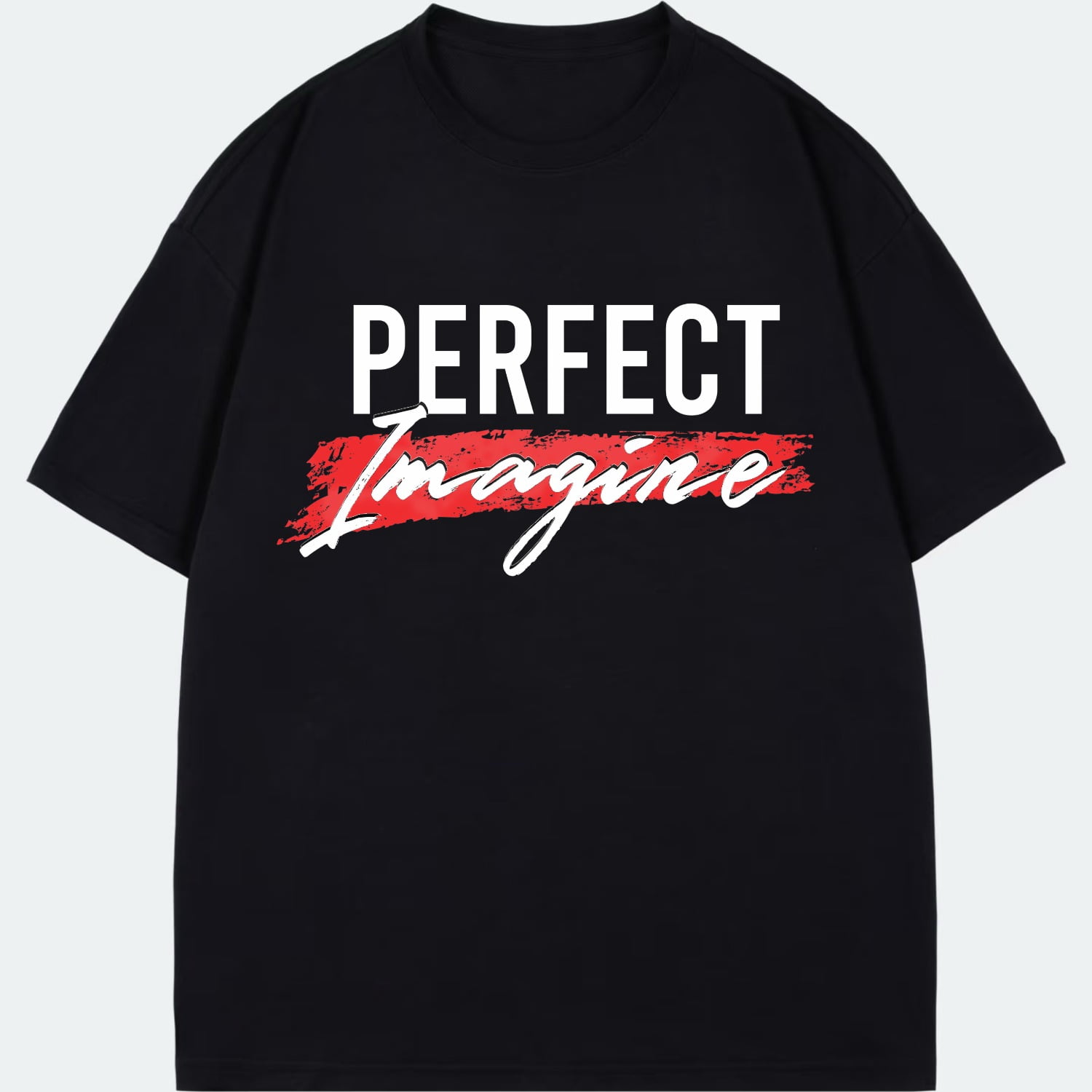 Black T Shirt Perfect Imagine Print Casual Wear For Men And Women ...