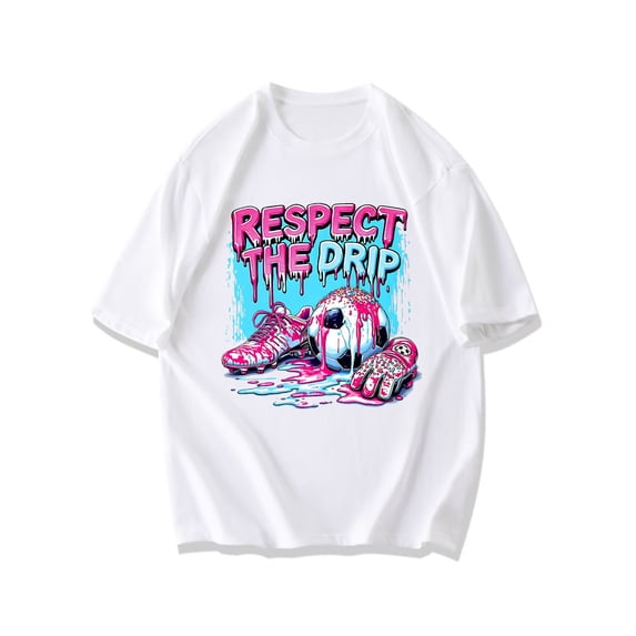 Black T Shirt Respect The Drip Soccer Ball And Sneakers Graffiti Print ...