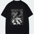 Black T-Shirt Skeleton Golfing Desert Scene With Cactus And Checkered ...