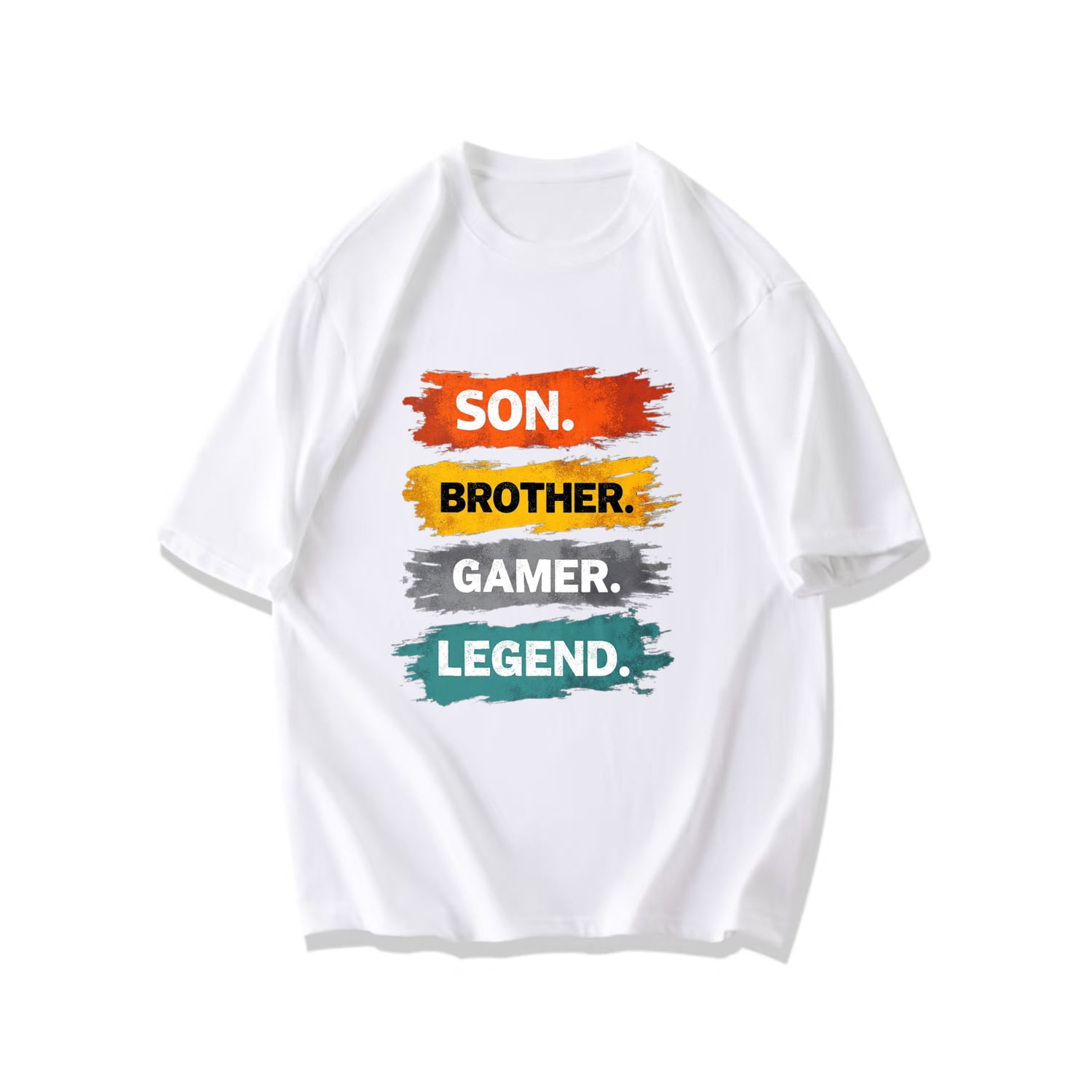 Black T Shirt Son Brother Gamer Legend Text Print Casual Wear For Men ...