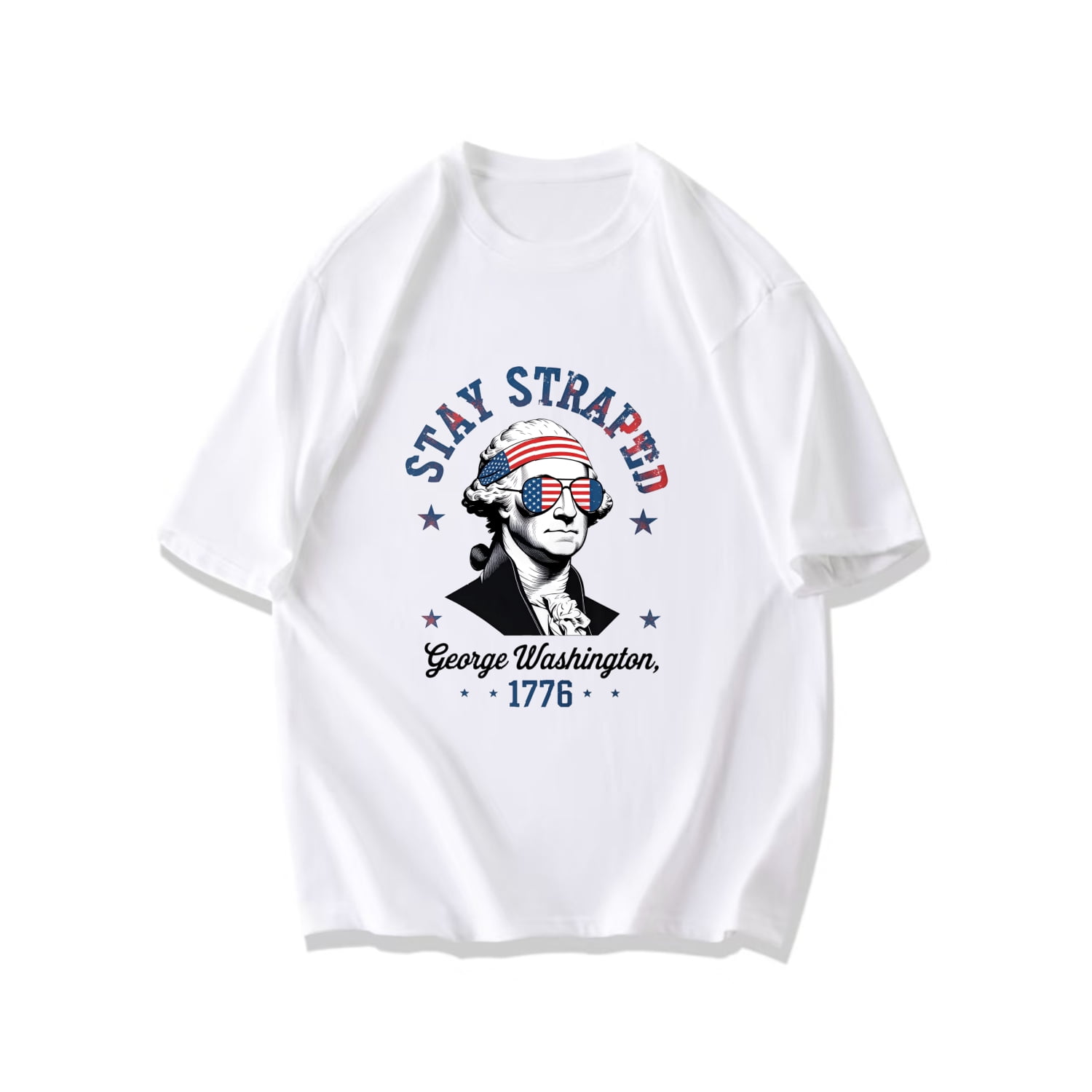 Black T Shirt Stay Strapped George Washington 1776 Flag Sunglasses ...