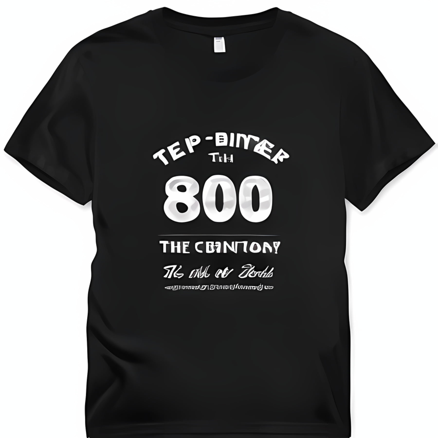 Black T-Shirt 'TeeP TM Merritt' with Illustration Size 80 2D t Design ...