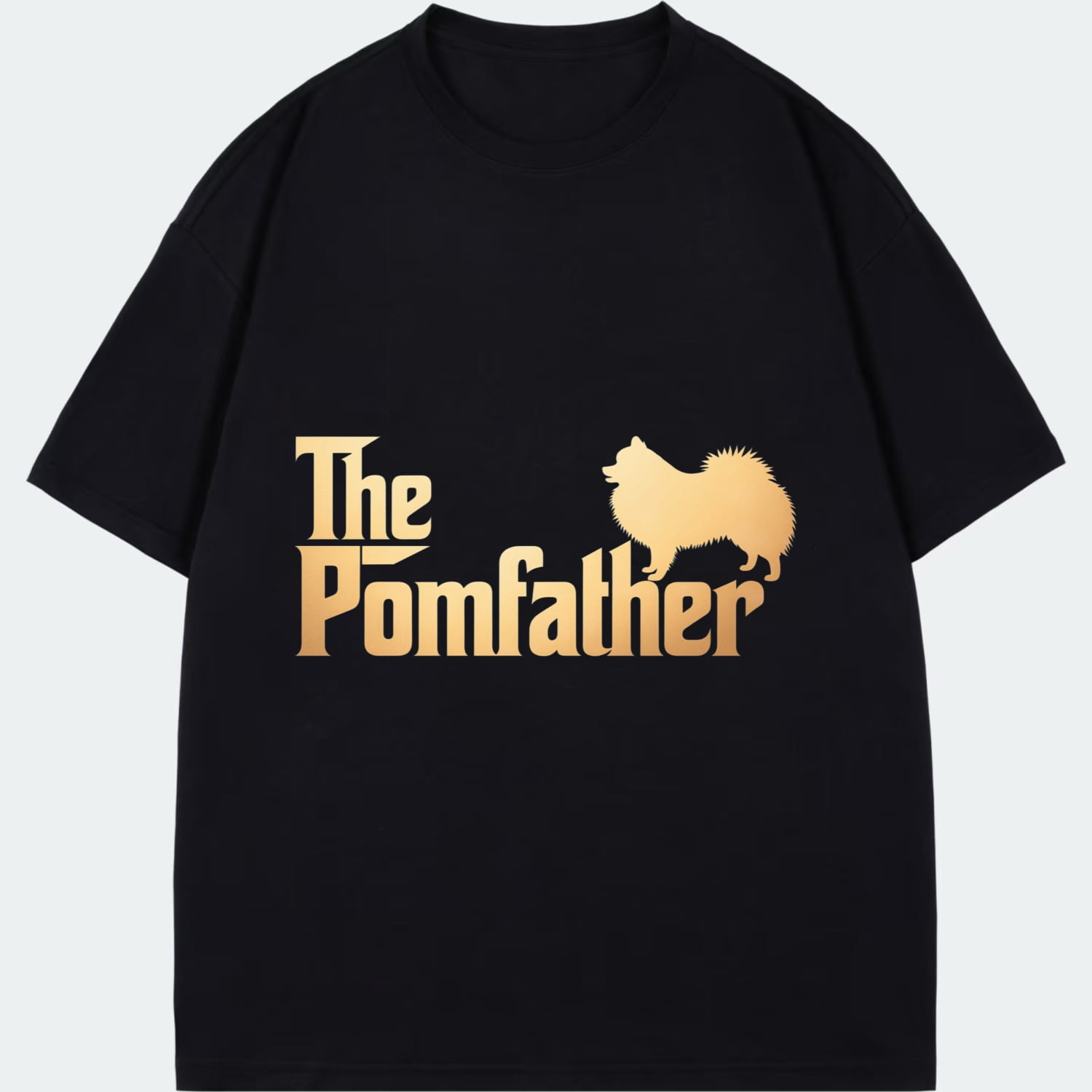Black T Shirt The Pomfather Dog Graphic Print For Pet Lovers Casual ...