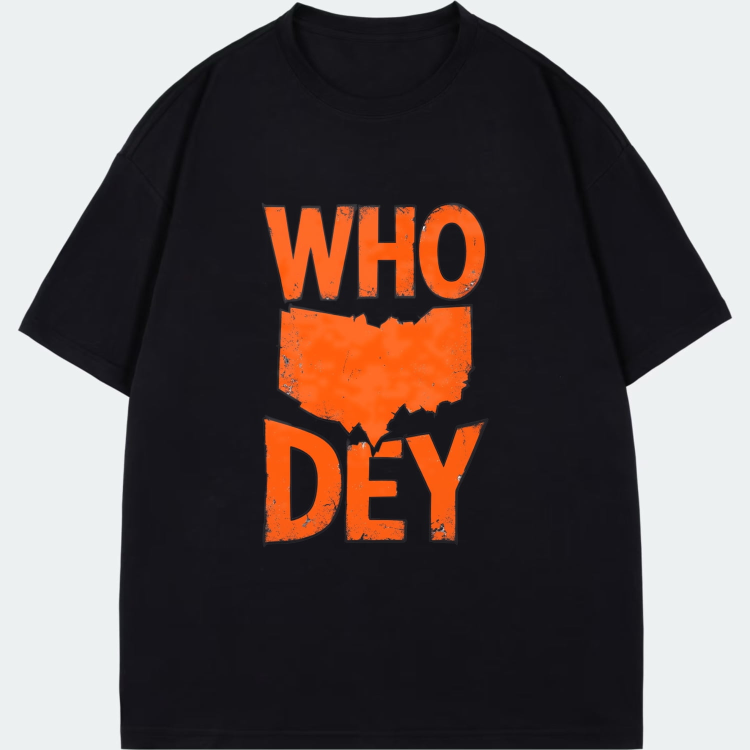 Black T Shirt Who Dey Orange Print Nigeria Map Design Casual Streetwear ...