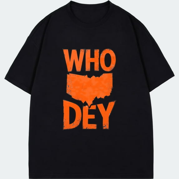 Black T Shirt Who Dey Orange Print Nigeria Map Design Casual Streetwear ...