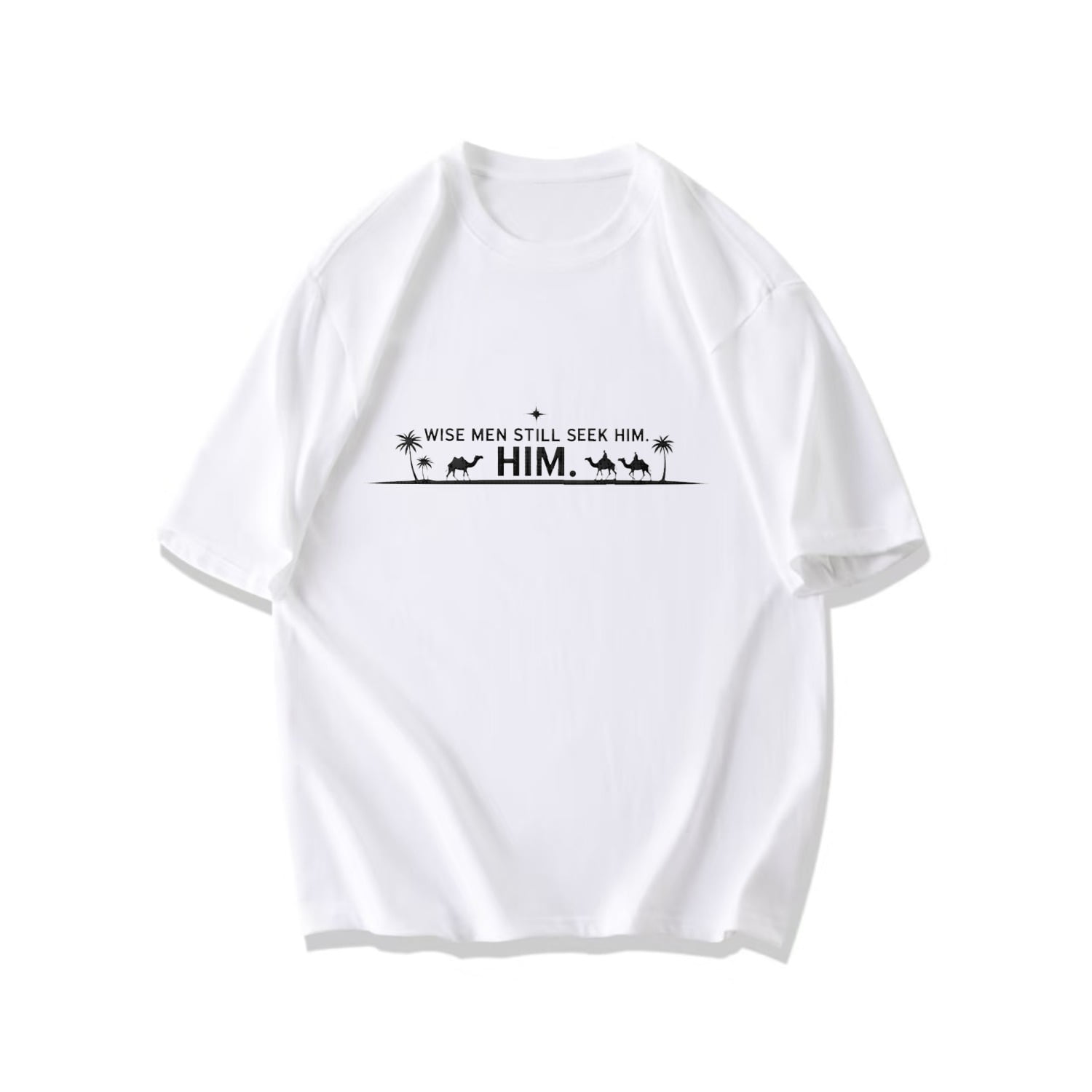 Black T Shirt Wise Men Still Seek Him Christmas Camel And Palm Tree ...