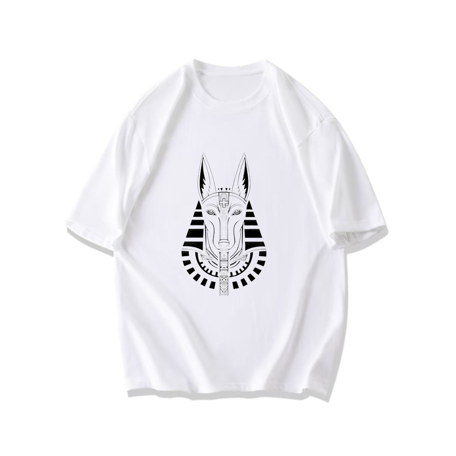 Black T-Shirt With Anubis Egyptian God Print For Casual Wear - Walmart.com