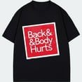 Black T Shirt With Back And Body Hurts Print For Casual Wear - Walmart.com