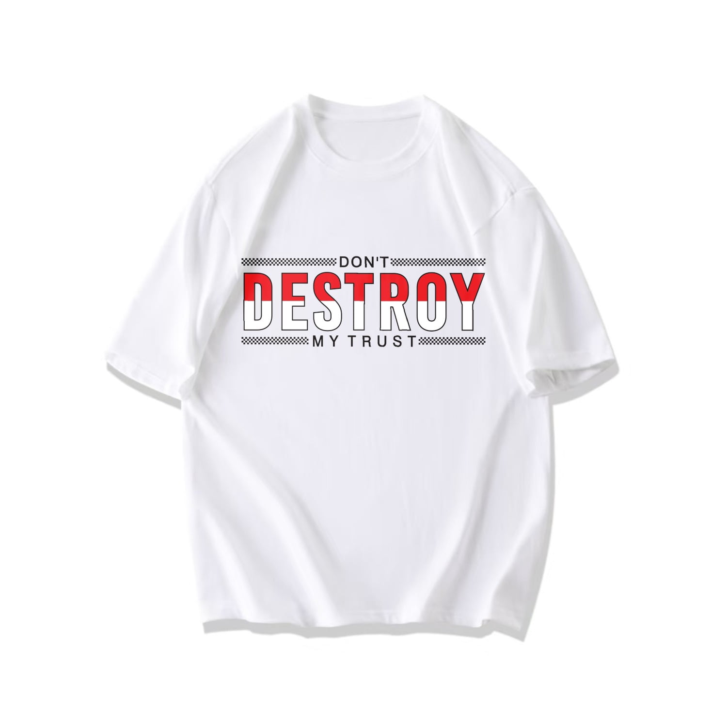 Black T Shirt With Dont Destroy My Trust Graphic Print For Casual Wear ...