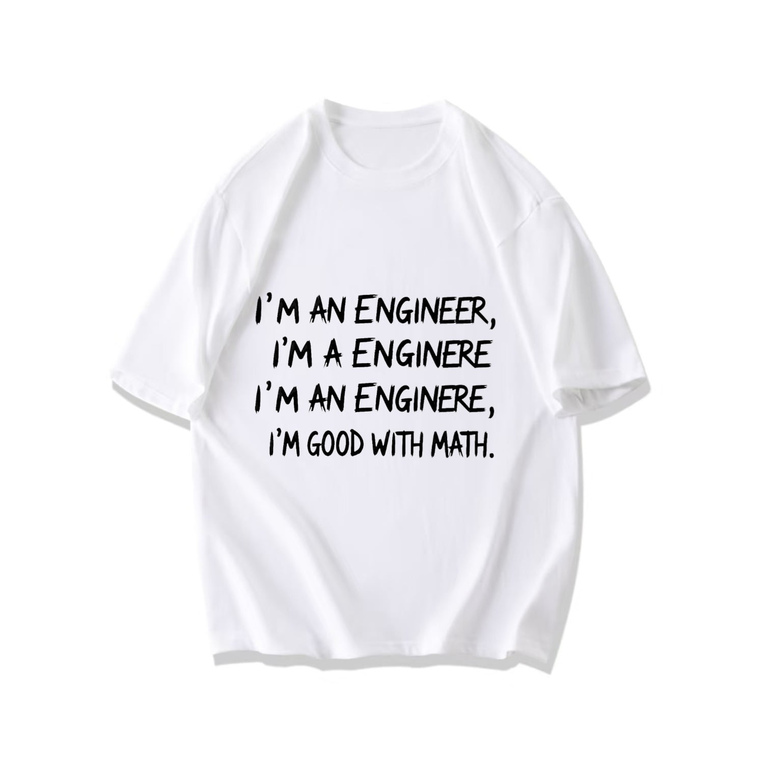 Black T Shirt With Engineer Math Humor Print For Casual Wear And Work ...