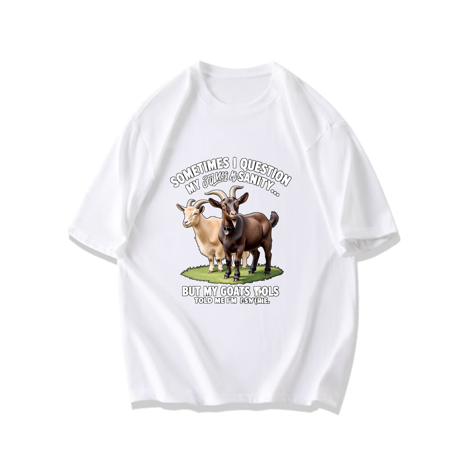 Black T-Shirt With Goats And Humorous Text For Farm Animal Lovers ...