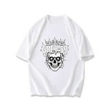 Black T Shirt With Grey 59 Skull And Crown Print For Casual Wear ...