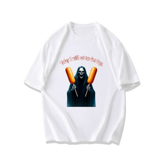 Black T Shirt With Grim Reaper Holding Corn Dogs And Text Today I Will ...