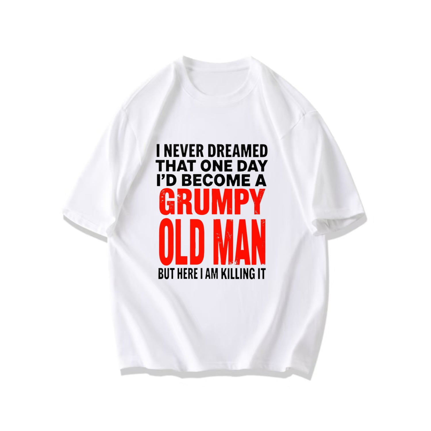 Black T Shirt With Grumpy Old Man Slogan Print For Casual Wear And ...