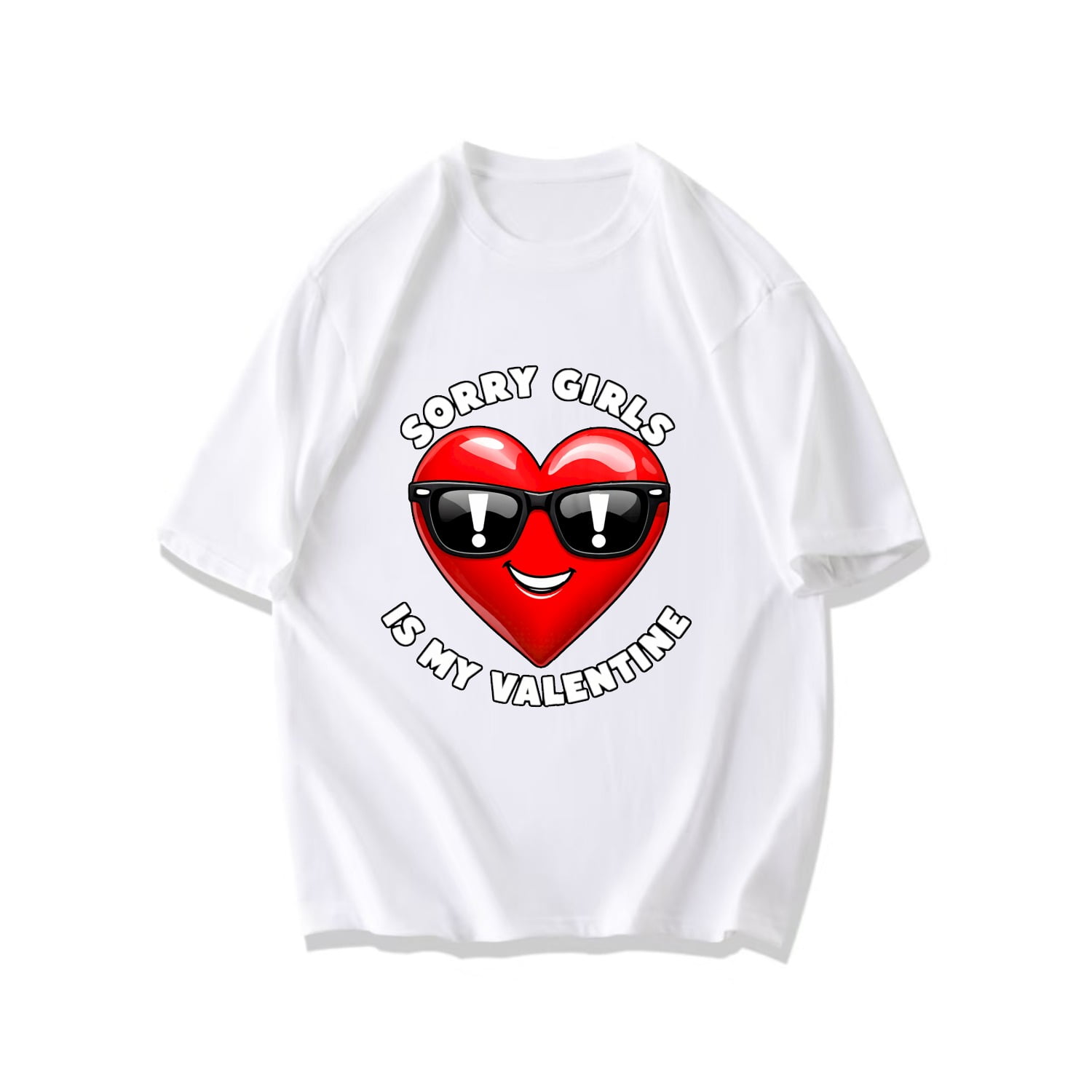 Black T Shirt With Heart Emoji And Text Sorry Girls Is My Valentine For ...