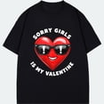 Black T Shirt With Heart Emoji And Text Sorry Girls Is My Valentine For ...