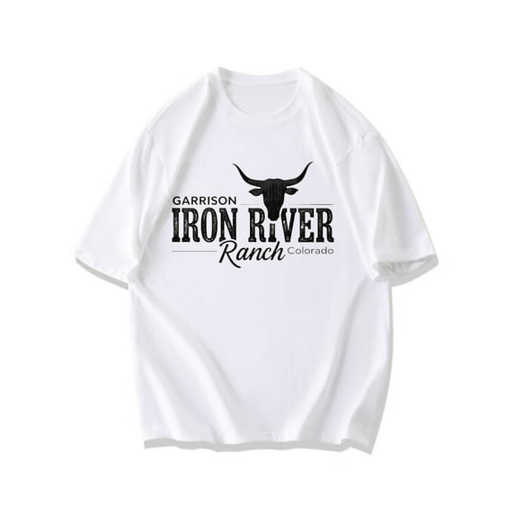 Black T Shirt With Iron River Ranch Colorado Bull Logo For Outdoor ...