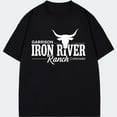 Black T Shirt With Iron River Ranch Colorado Bull Logo For Outdoor ...