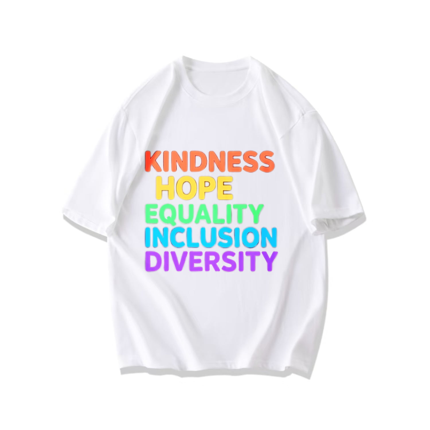Black T Shirt With Kindness Hope Equality Inclusion Diversity Rainbow ...