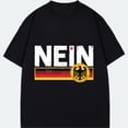 Black T Shirt With Nein Text And German Flag Eagle Emblem For Casual ...