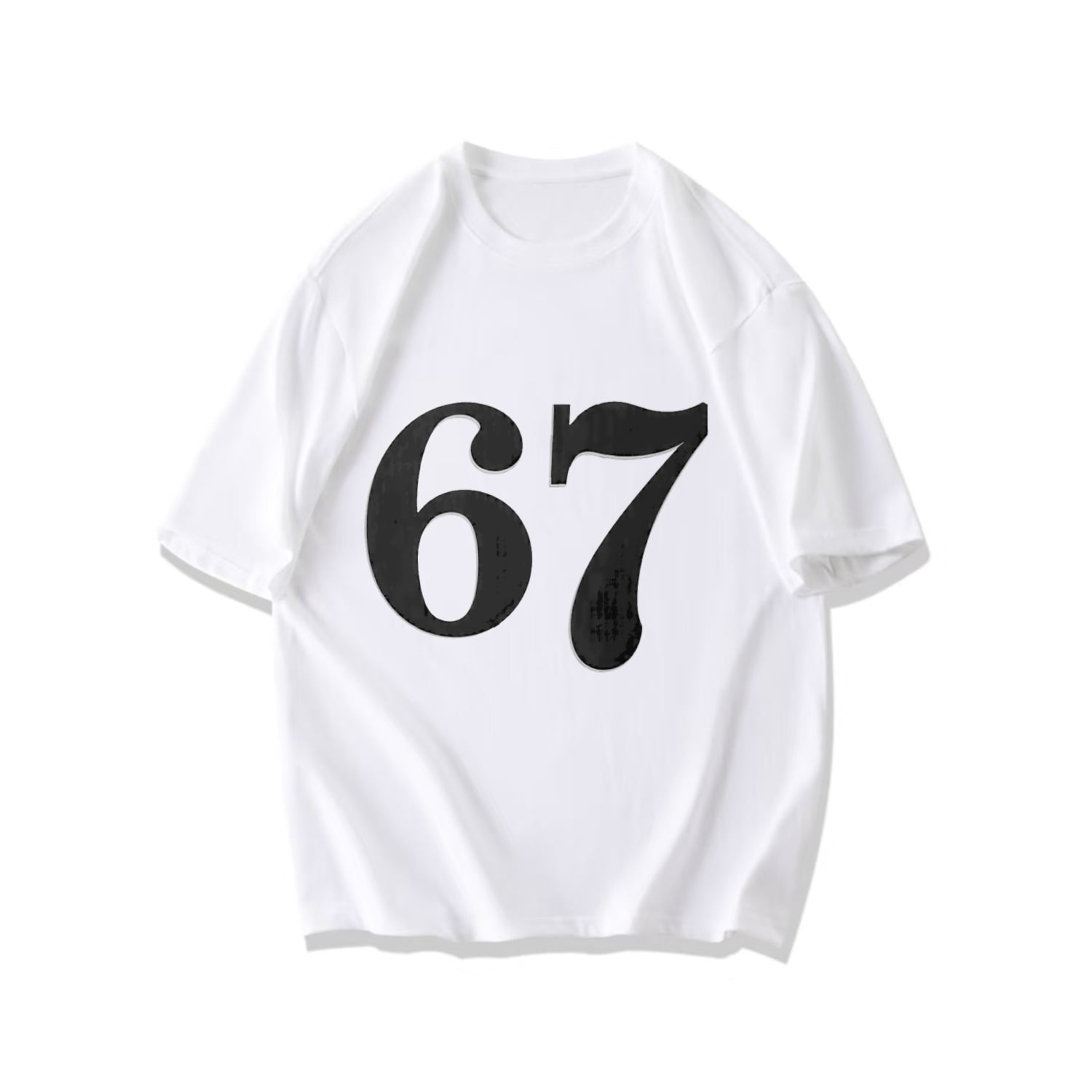 Black T Shirt With Number 67 Print For Casual Wear - Walmart.com