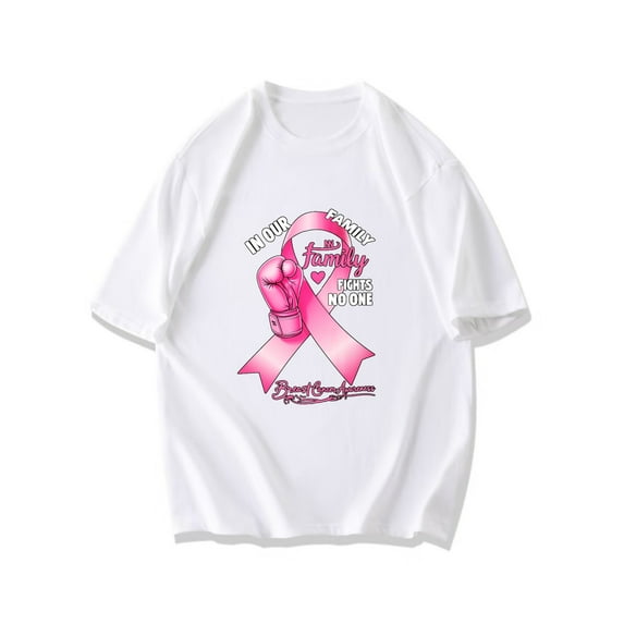 Black T Shirt With Pink Ribbon And Boxing Gloves Breast Cancer ...