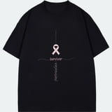 Black T Shirt With Pink Ribbon Survivor And Hopeful Text For Breast ...