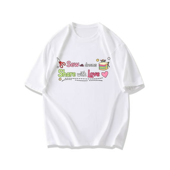 Black T-Shirt With Sew With Dreams Share With Love Text And Scissors ...