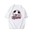 Black T Shirt With Soccer Ball And Miami City Skyline Print For Casual ...