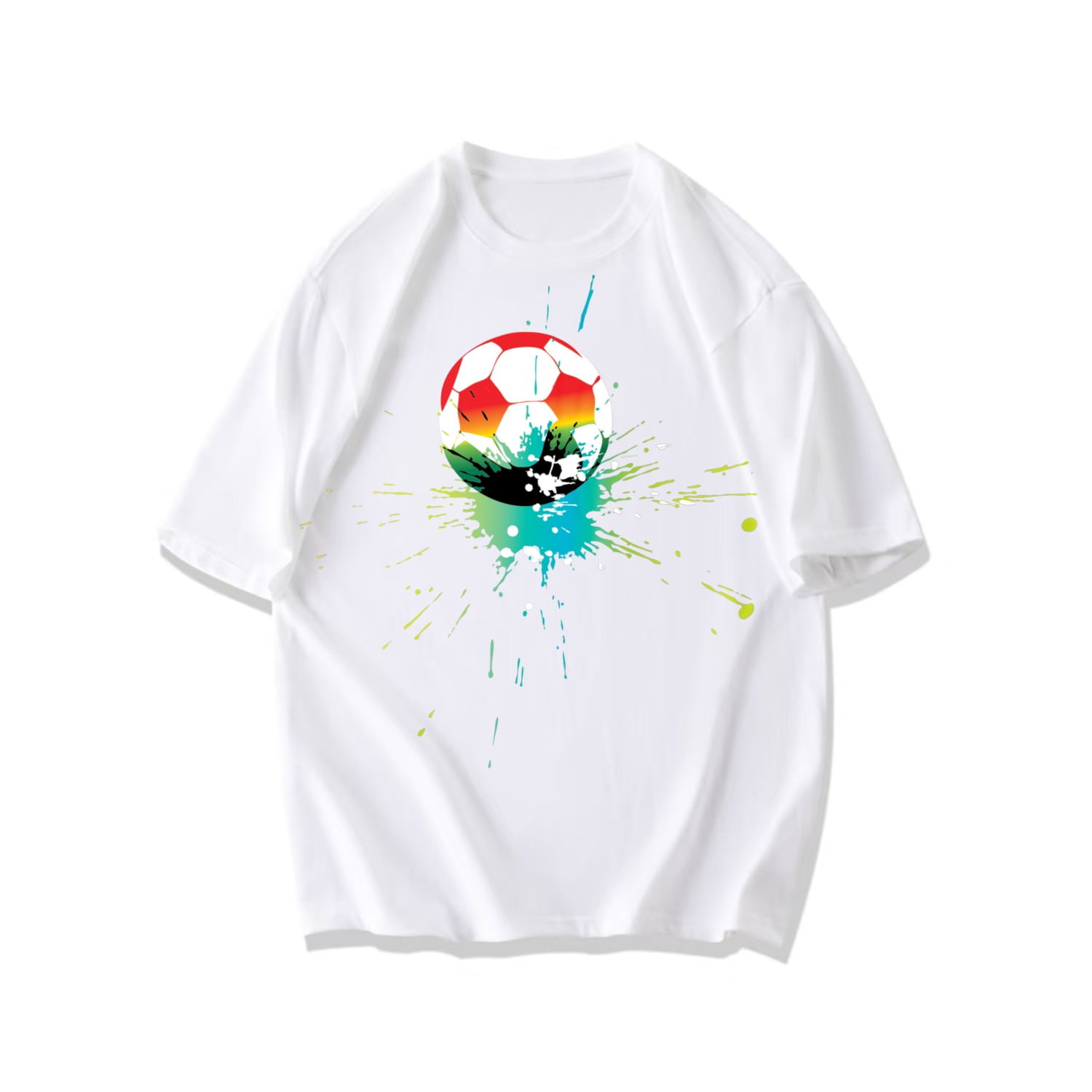 Black T Shirt With Soccer Ball Splash Design For Sports And Casual Wear ...