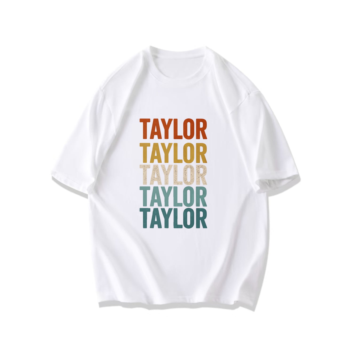 Black T Shirt With Taylor Text Print For Casual Wear - Walmart.com