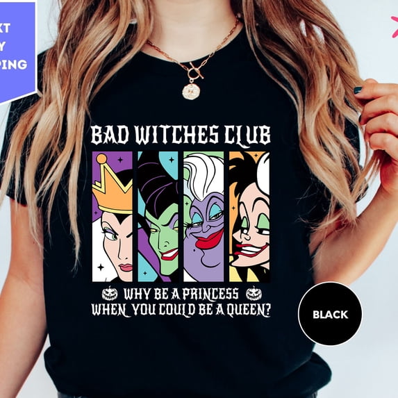 Black T-Shirt featuring Maleficent, Ursula, Cruella de Vil & Evil Queen ...