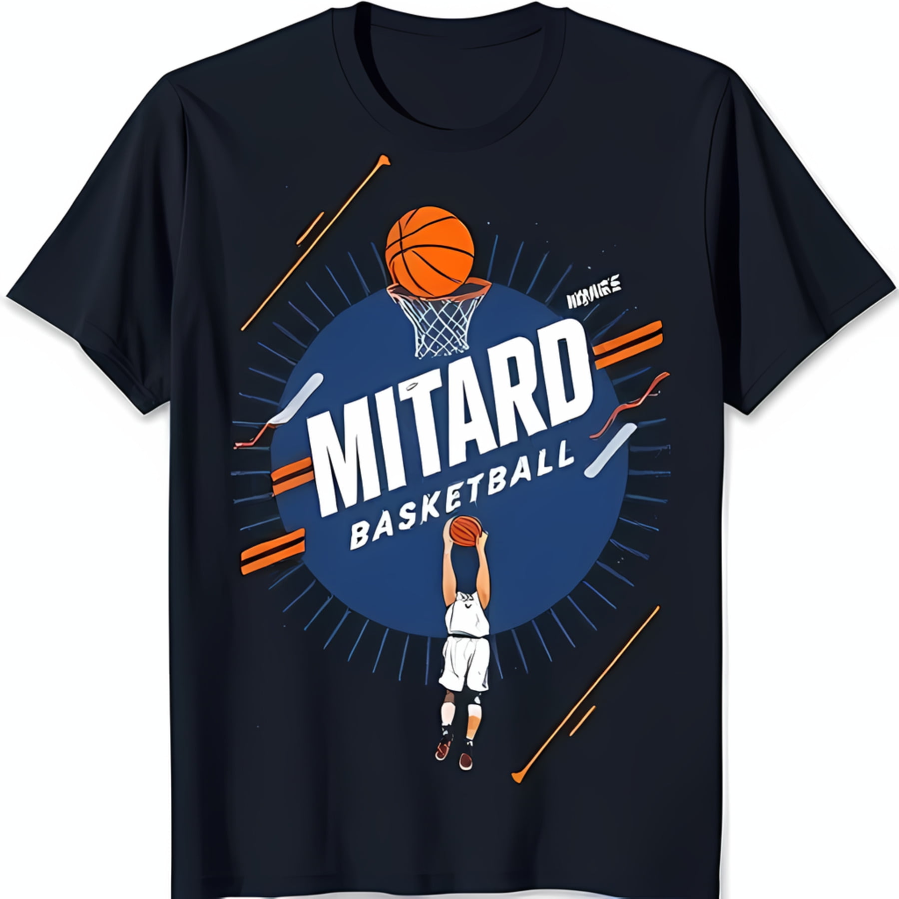 Black T-Shirt for Fans Bold Player Graphic & 'MITARD' Design - Walmart.com
