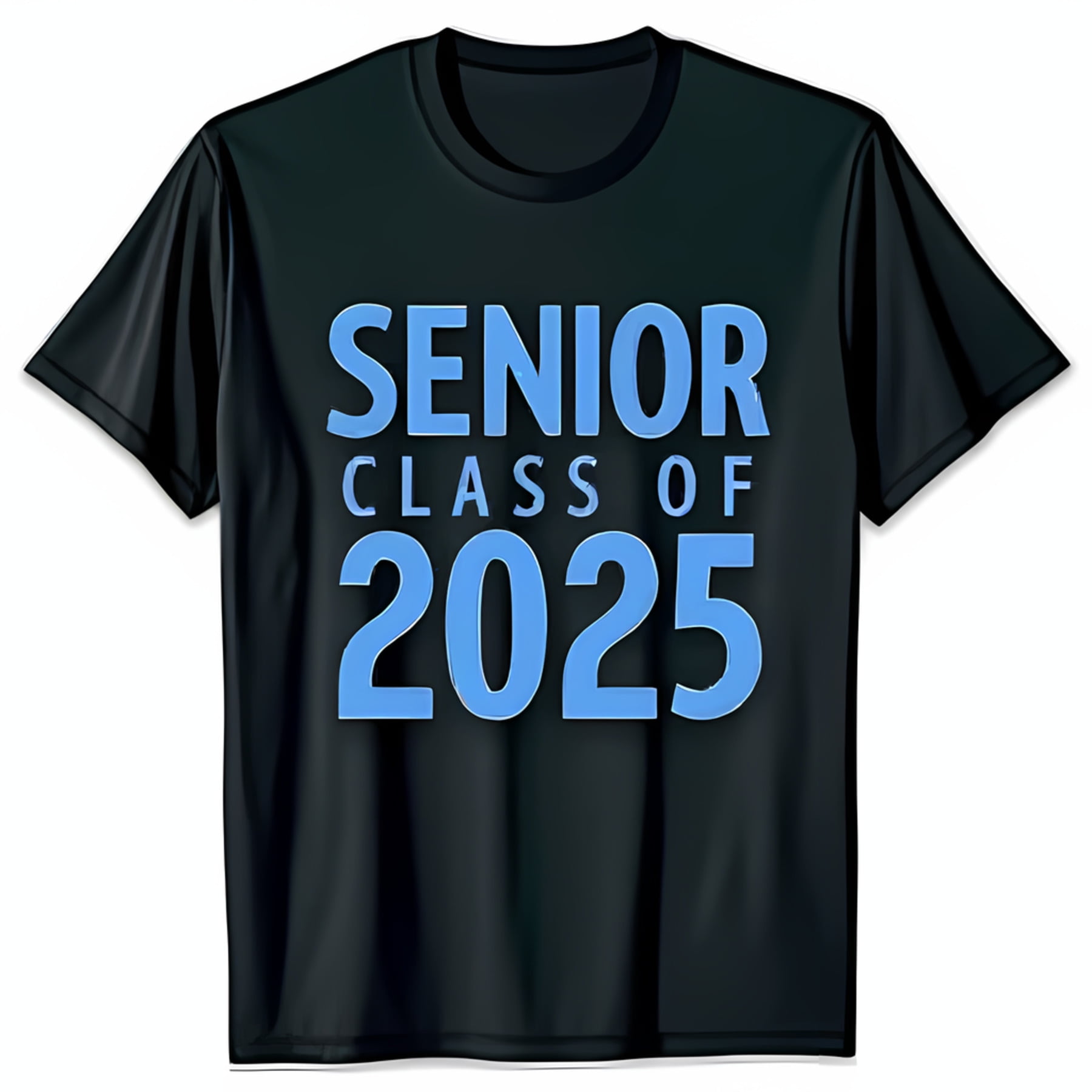 Black T-Shirt for Seniors Class of 2025 in Blue Letters Comfortable Tee ...