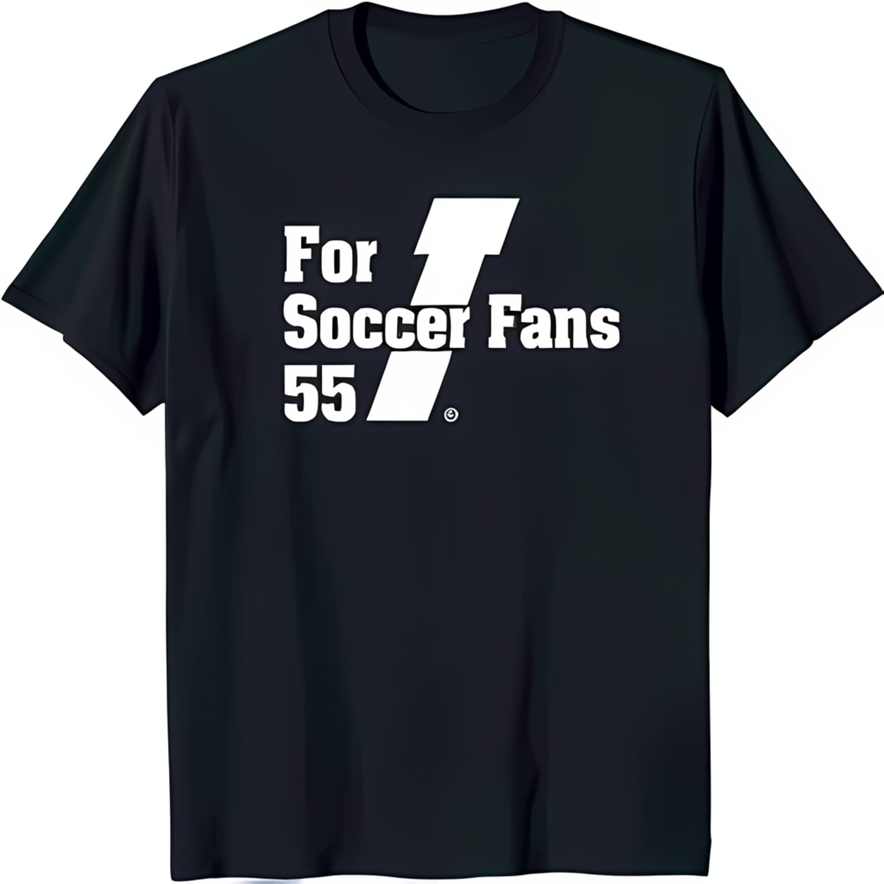 Black T-Shirt for Soccer Fans 55 with Unique Diagonal Number 1 Design ...