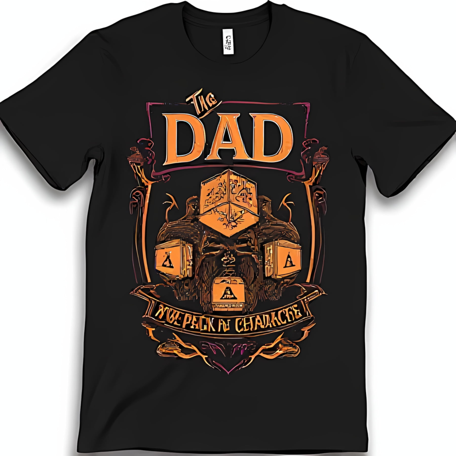 Black T-Shirt for Tabletop RPG Fans The Dad Character Design with ...