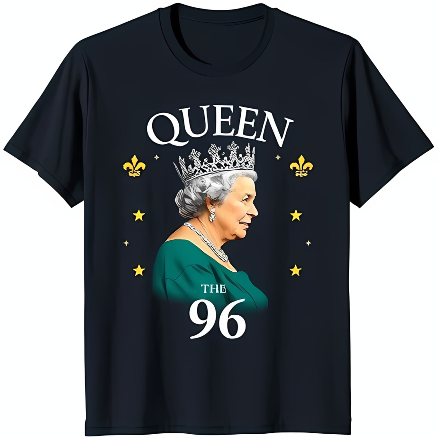 Black T-Shirt to II Graphic Design with 'Queen' & 'The 96' - Walmart.com