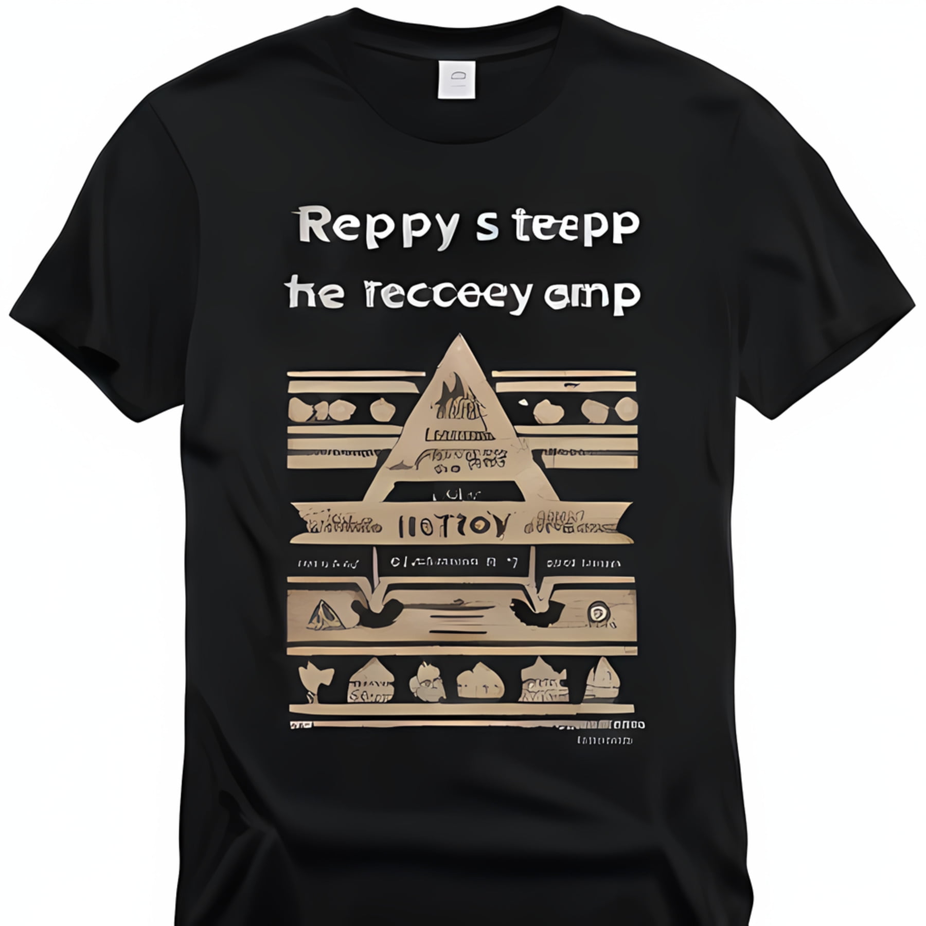 Black T-Shirt with Ancient Egyptian & Medieval Inspired Design ...