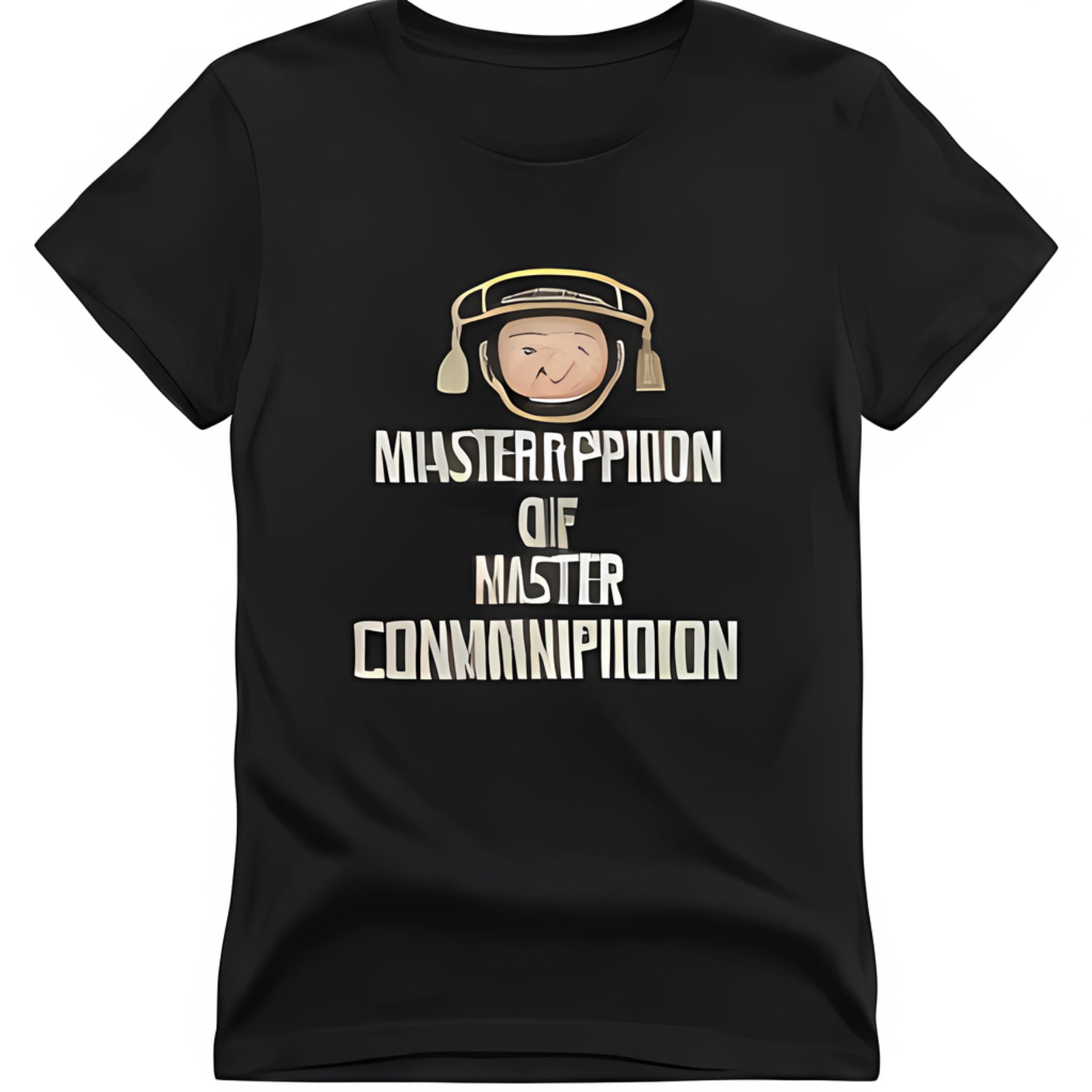 Black T-Shirt with Astronaut Helmet Design M Length of MasTeer ...