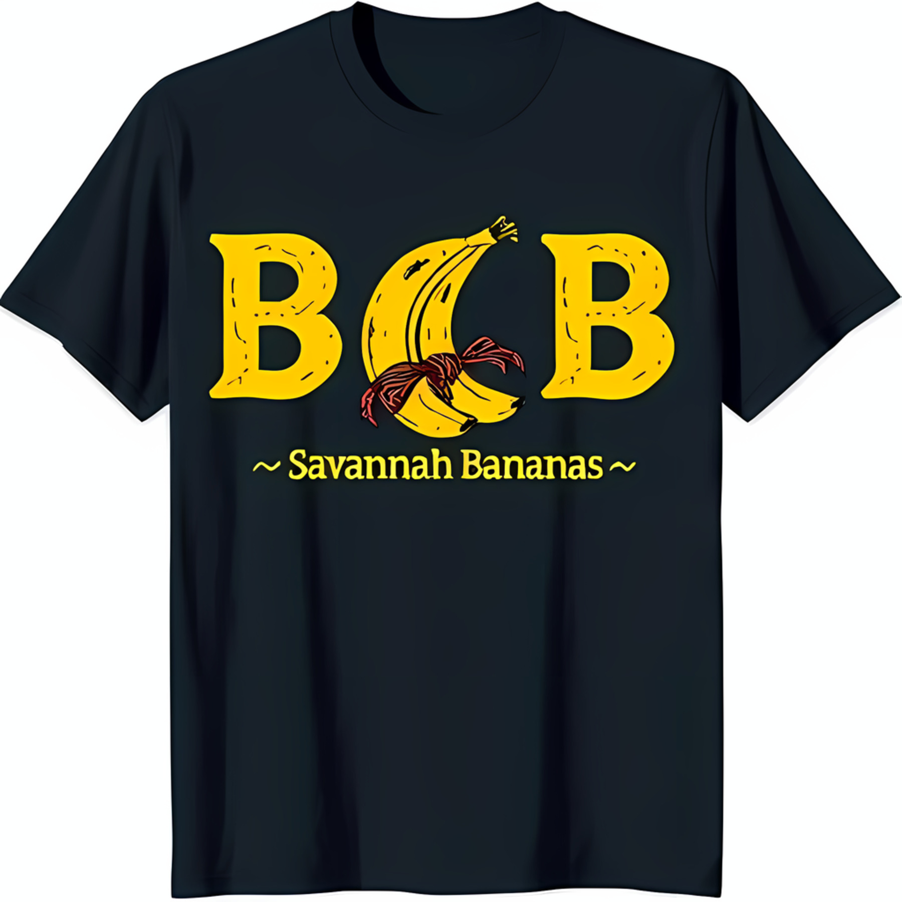 Black T-Shirt with BCB Design Featuring Yellow Bananas - Walmart.com