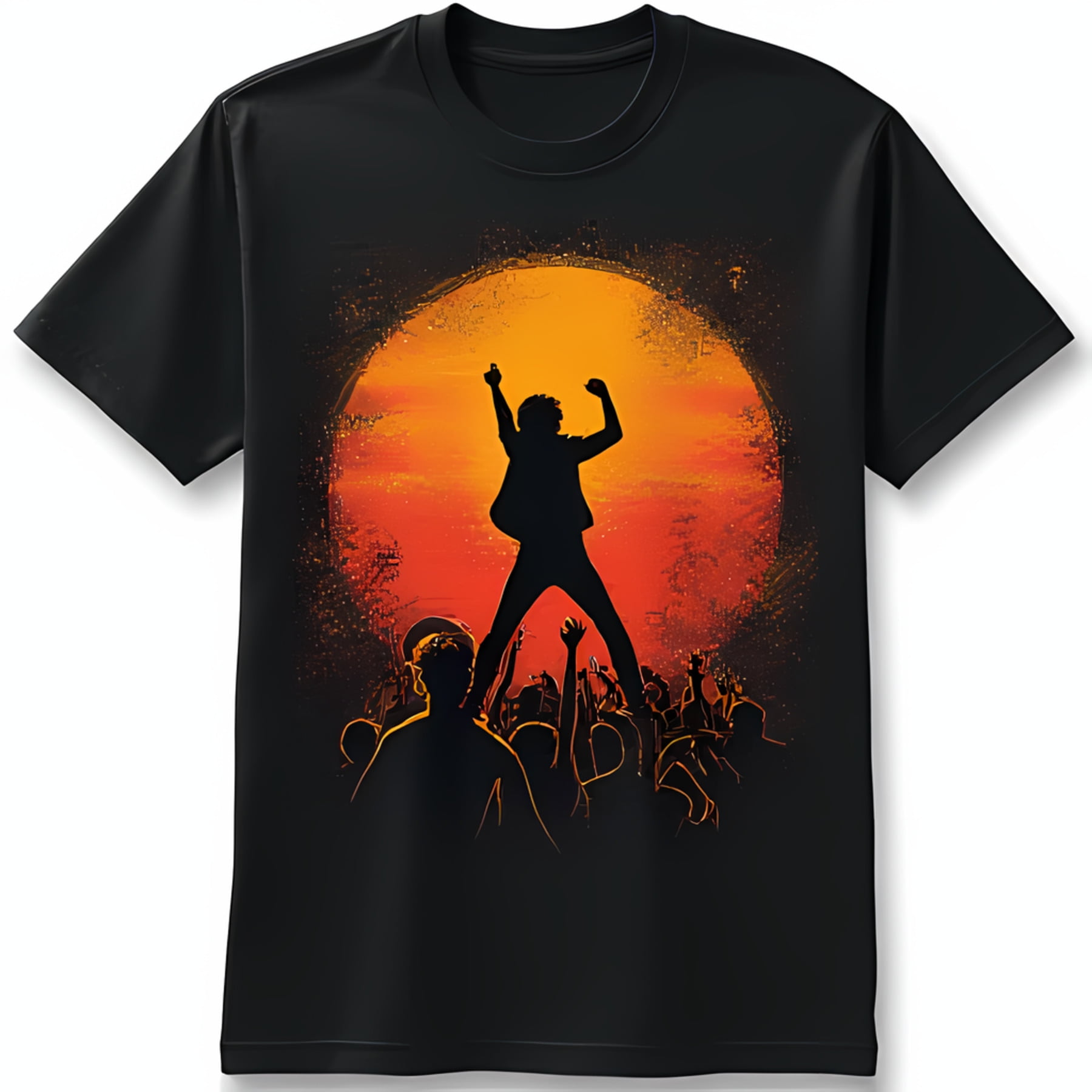 Black T-Shirt with Band Member Graphic Design Concert Vibes - Walmart.com