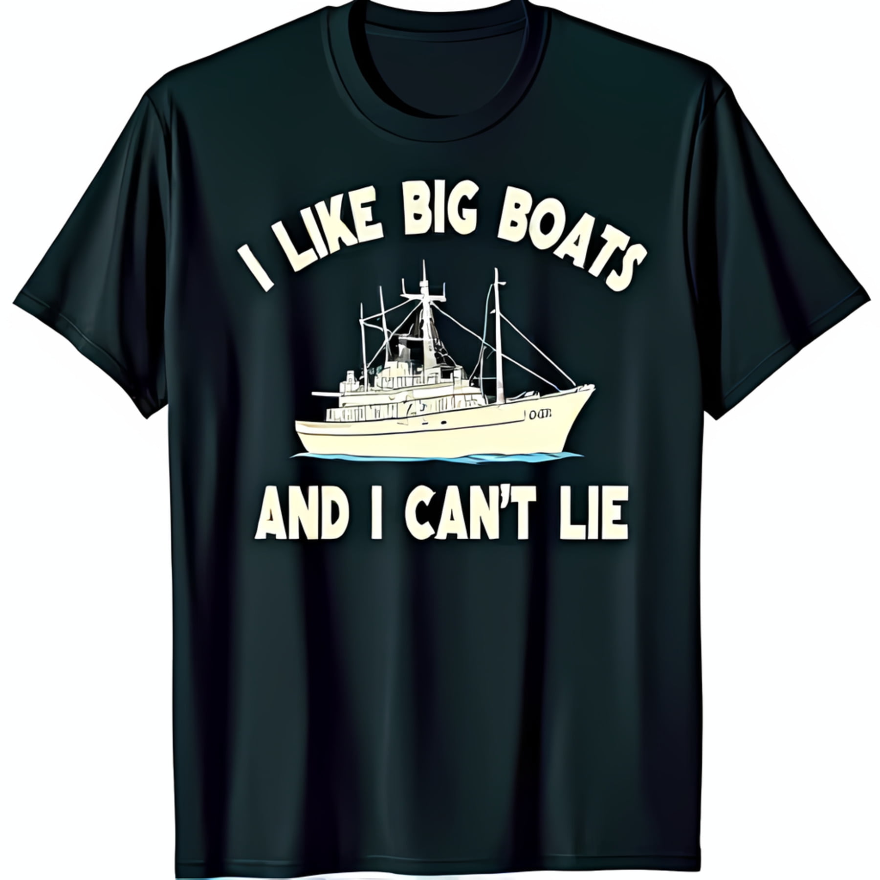 Black T-Shirt with Bold Boat Graphic for Boating Enthusiasts - Walmart.com
