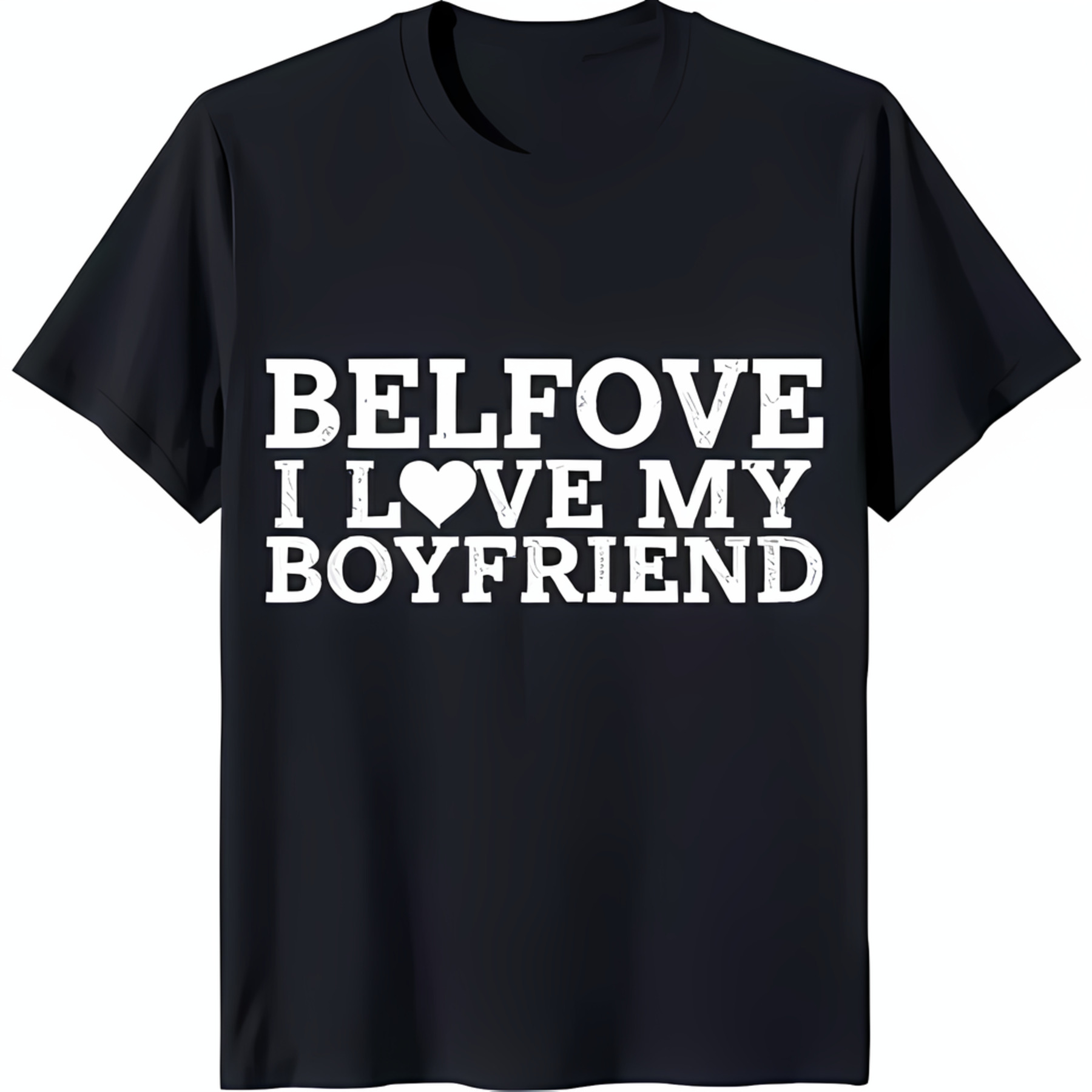 Black T-Shirt with Bold Boyfriend Graphic LGBTQ+ Ally Support Tee ...