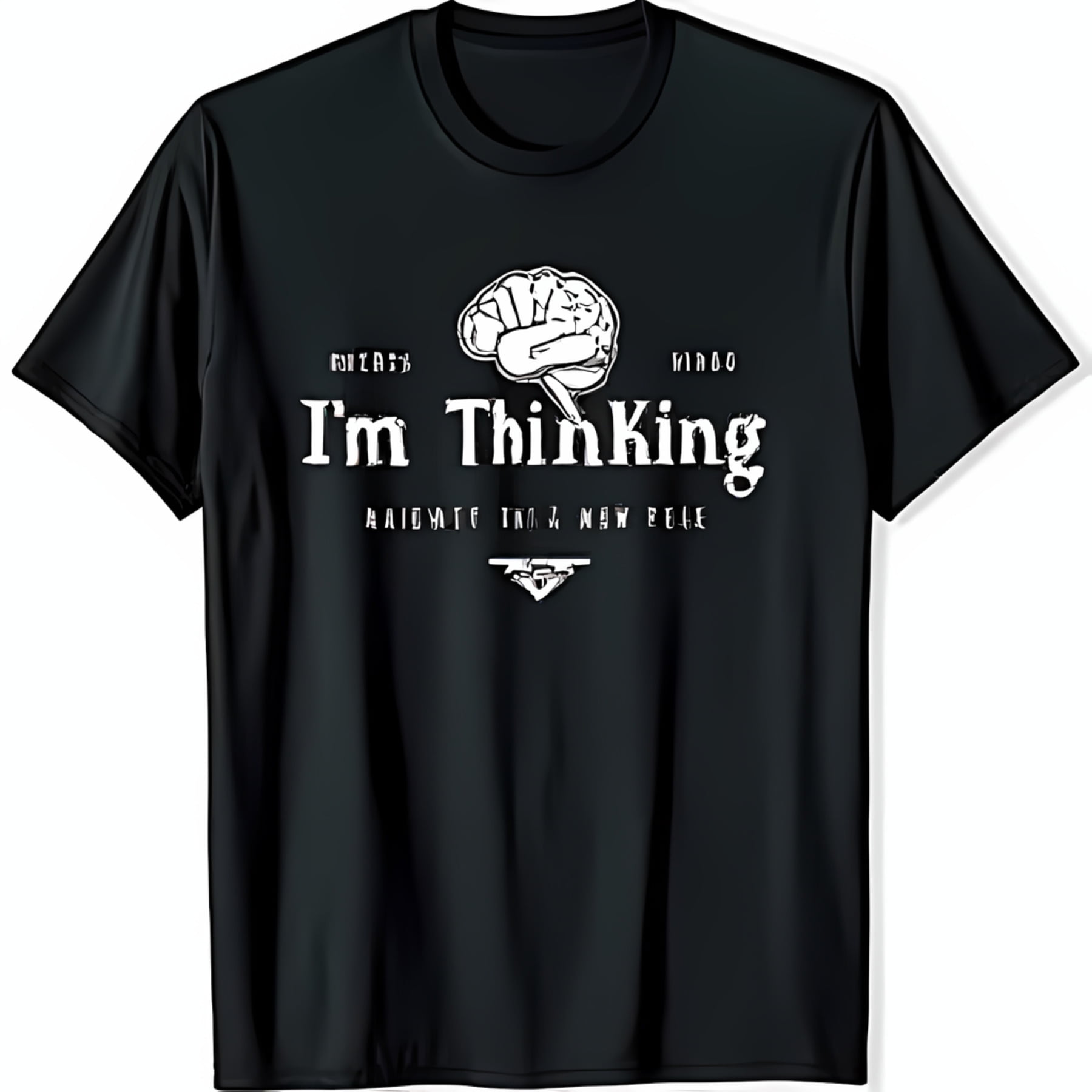 Black T-Shirt with Bold Brain Graphic I m Design - Walmart.com