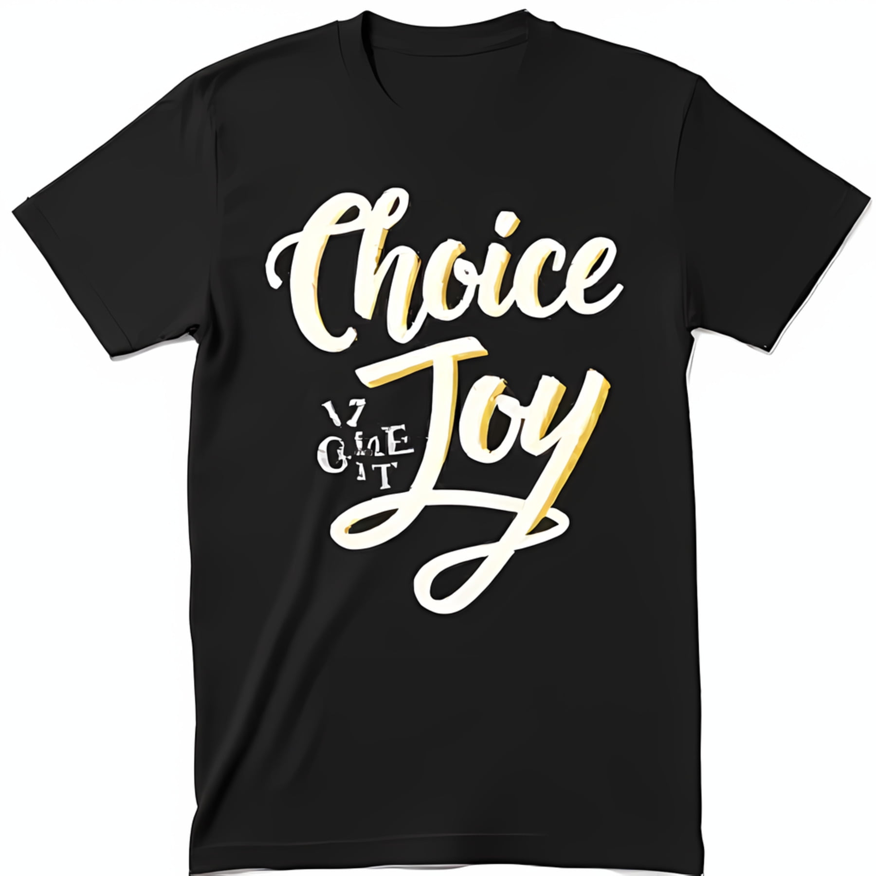 Black T-Shirt with Bold Choice Joy Cursive Graphic Design & Gray ...