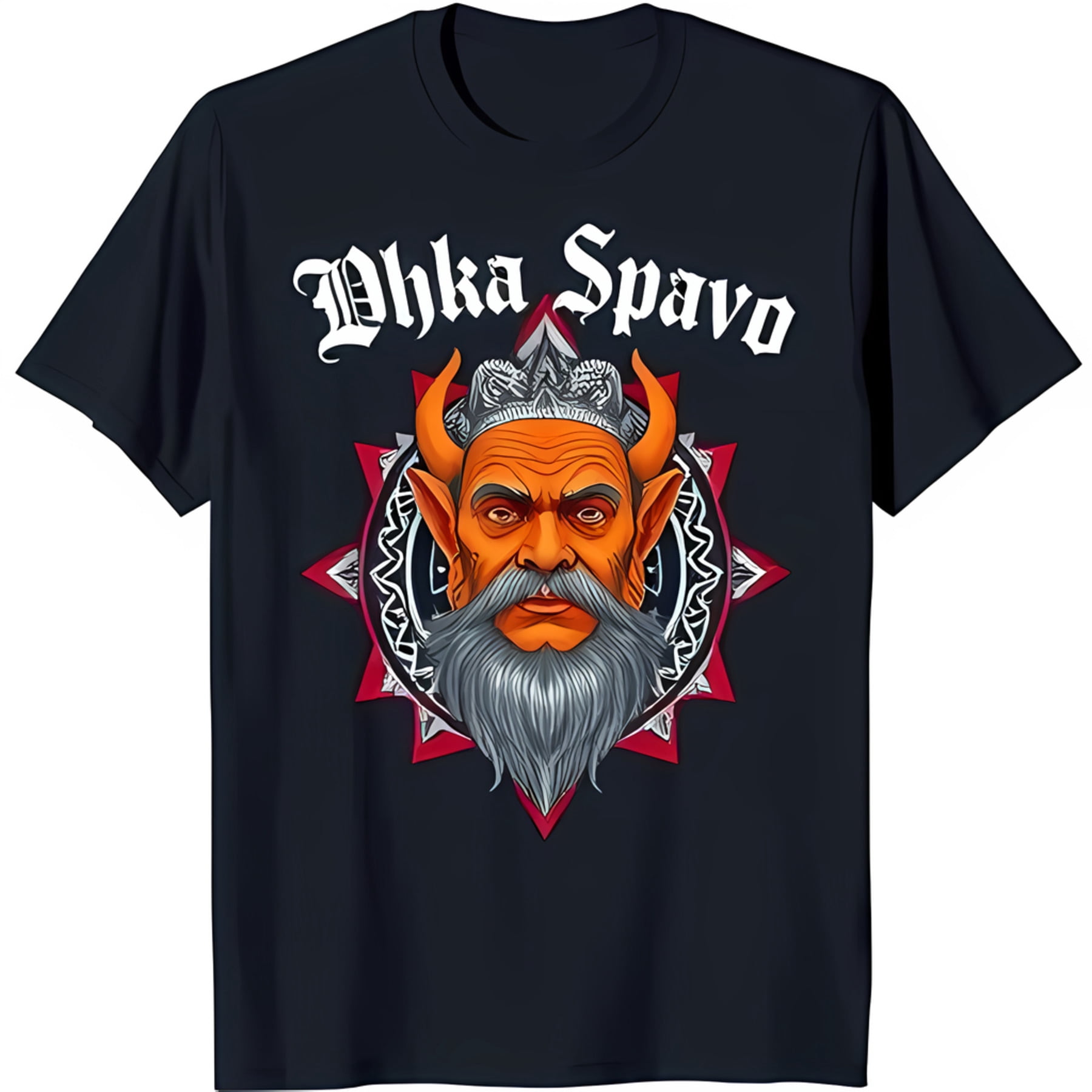 Black T-Shirt with Bold Circular Graphic & 'Ohka Spavo' Text - Walmart.com