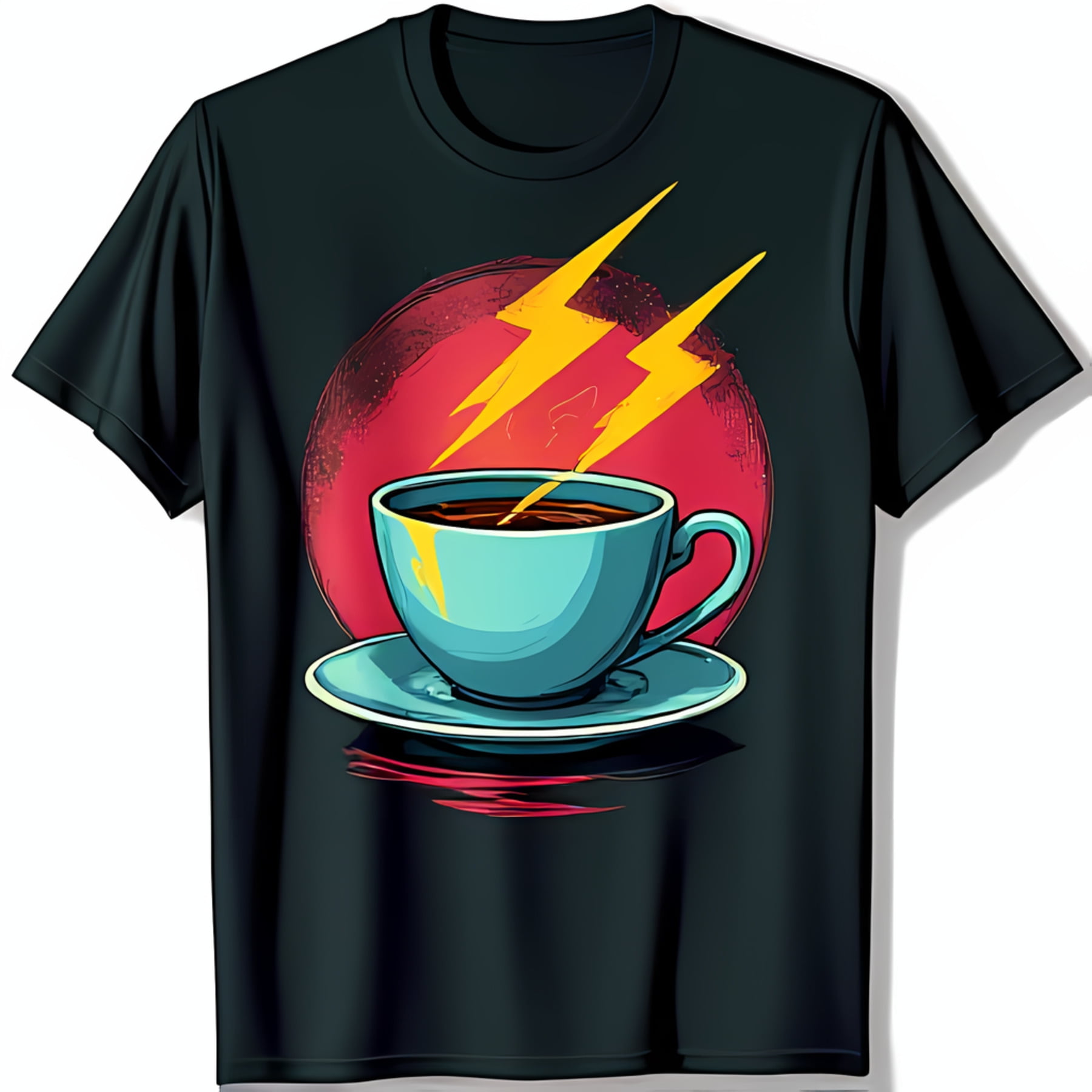 Black T-Shirt with Bold Coffee Cup Graphic & Design - Walmart.com
