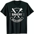 Black T-Shirt with Bold Design Bakery & Balch Bools Circle & Spatula ...