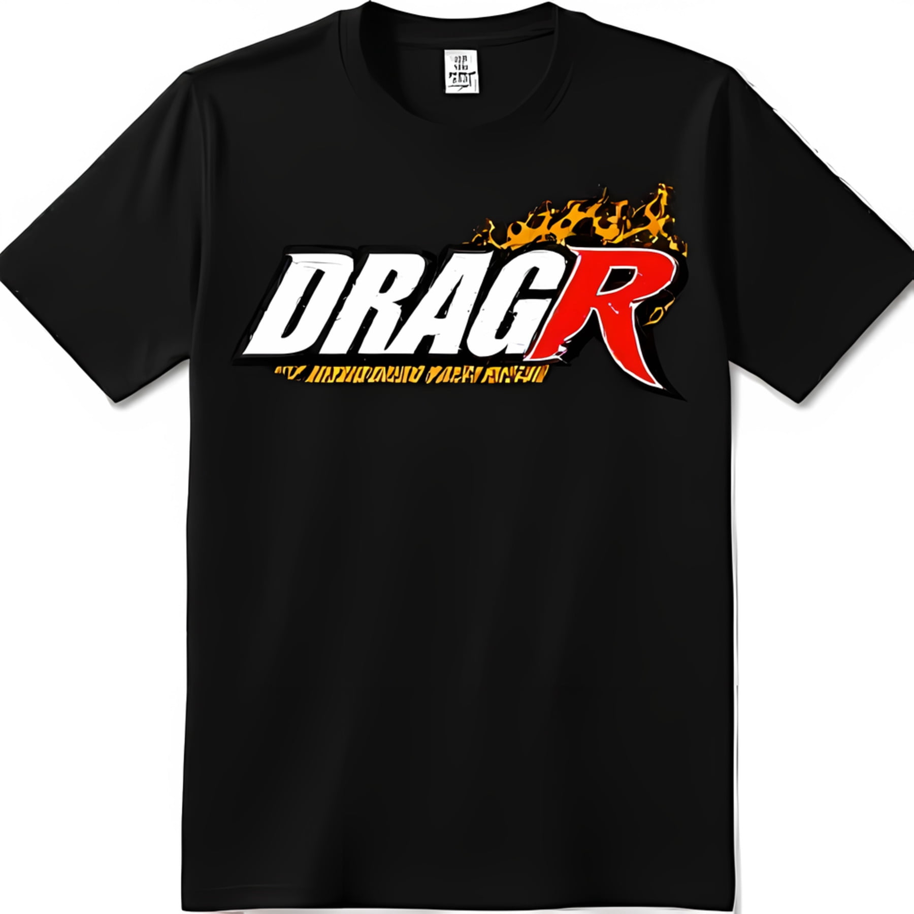 Black T-Shirt with Bold Drag Racing Flames Design & Park Run - Walmart.com