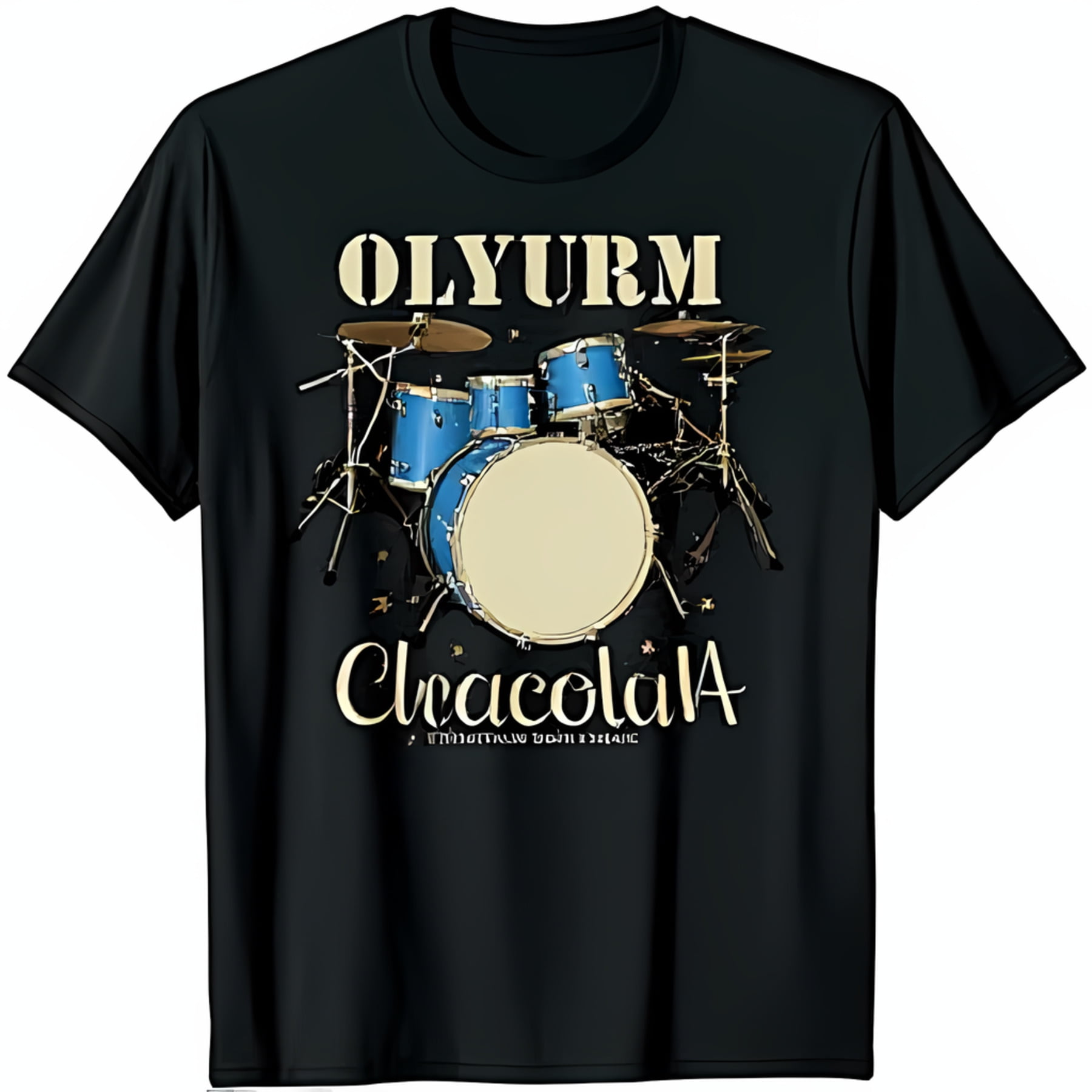 Black T-Shirt with Bold Drum Graphic for Music Lovers and Drummers ...